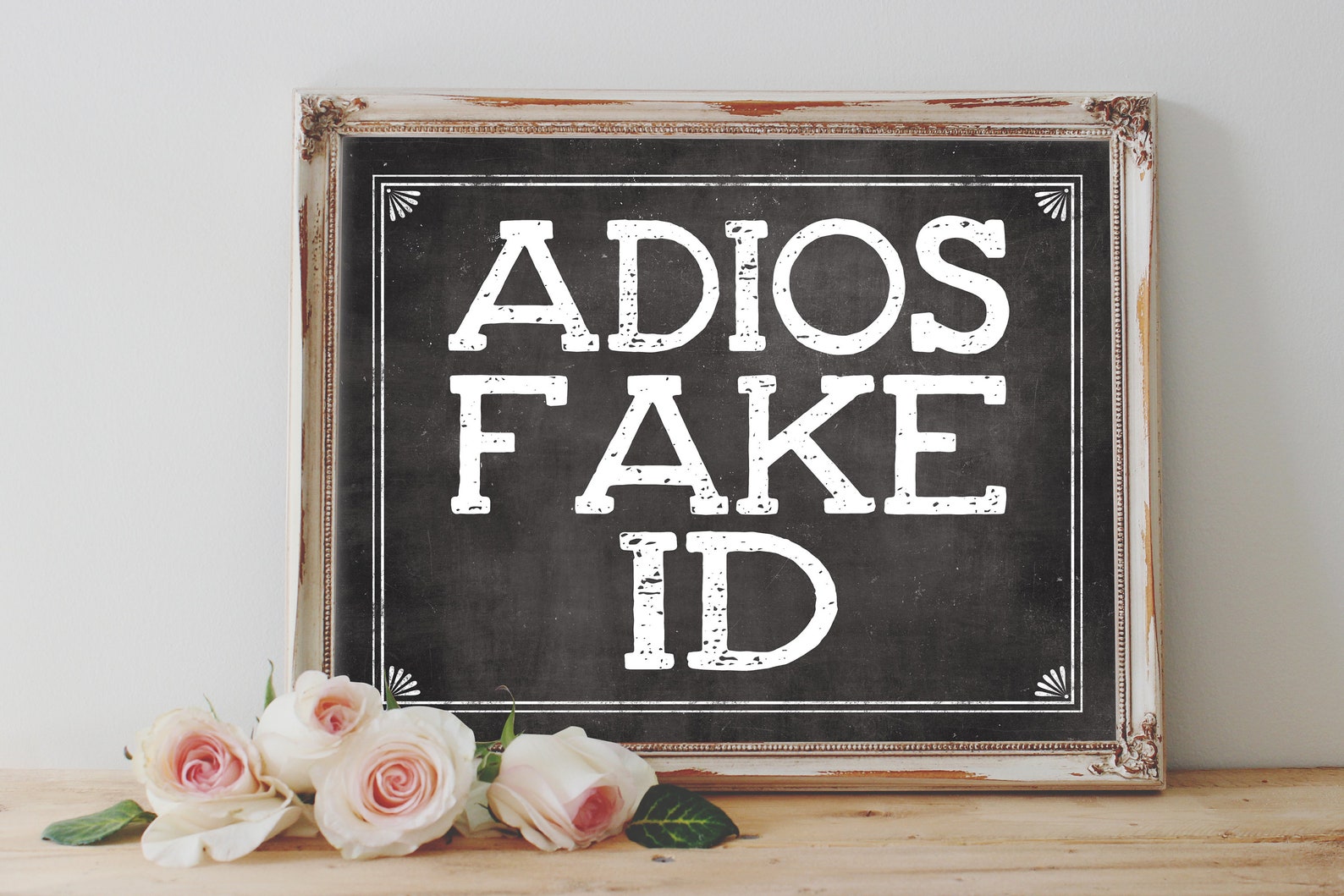Instant 'ADIOS FAKE ID' Printable 21st Birthday Party - Etsy