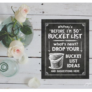 Personalized 'before I'm' Bucket List Printable 8x10, 11X14 Birthday ...