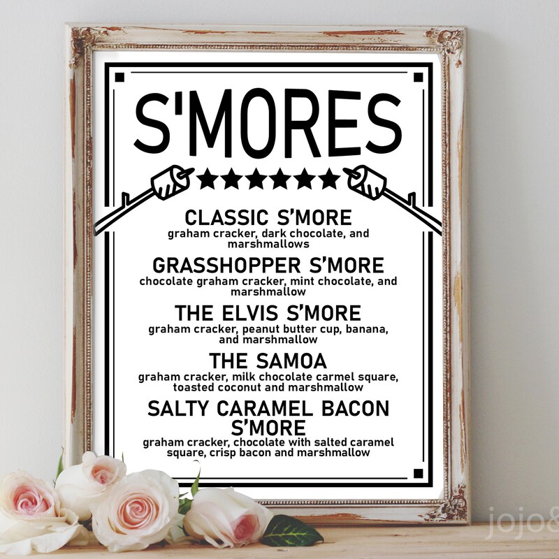 Wedding Smore Menu - Etsy