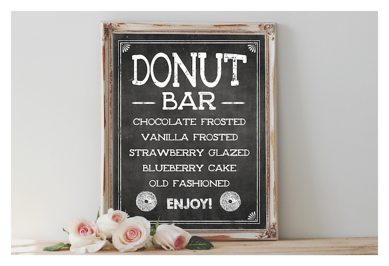 Custom 'DONUT BAR' Printable Sign Chalkboard Printable - Etsy