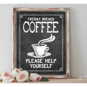 Instant 'freshly Brewed COFFEE Please Help Yourself' Printable Coffee ...