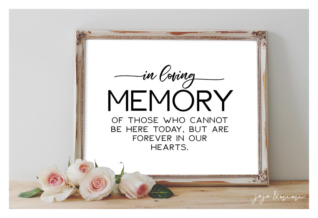 Instant 'in Loving MEMORY' Printable Sign Loved Ones Lost Wedding ...