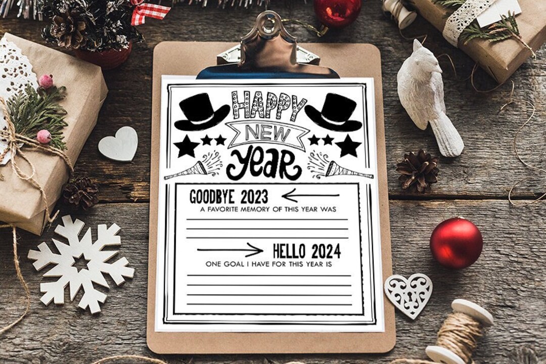 New Year Eve Resolution Printable Kids End of Year Reflections & Goals ...