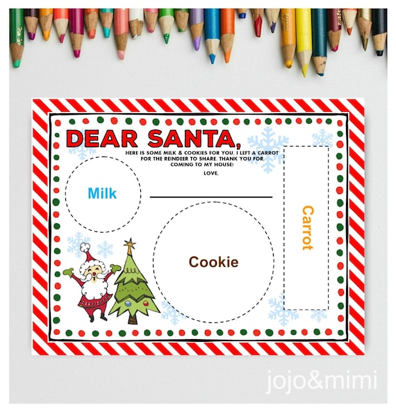 COOKIES FOR SANTA Printable Placemat for Santa Instant | Etsy
