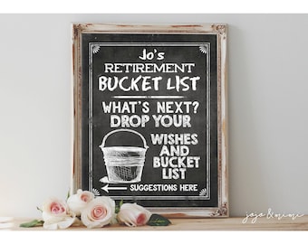 Personalized Retirement Bucket List Printable Retirement Party | Etsy