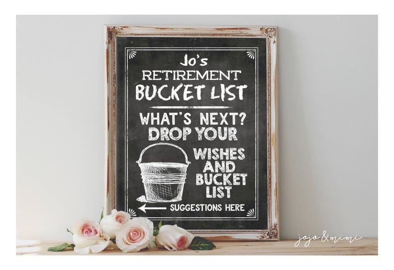 Personalized Retirement Bucket List Printable Retirement Party - Etsy