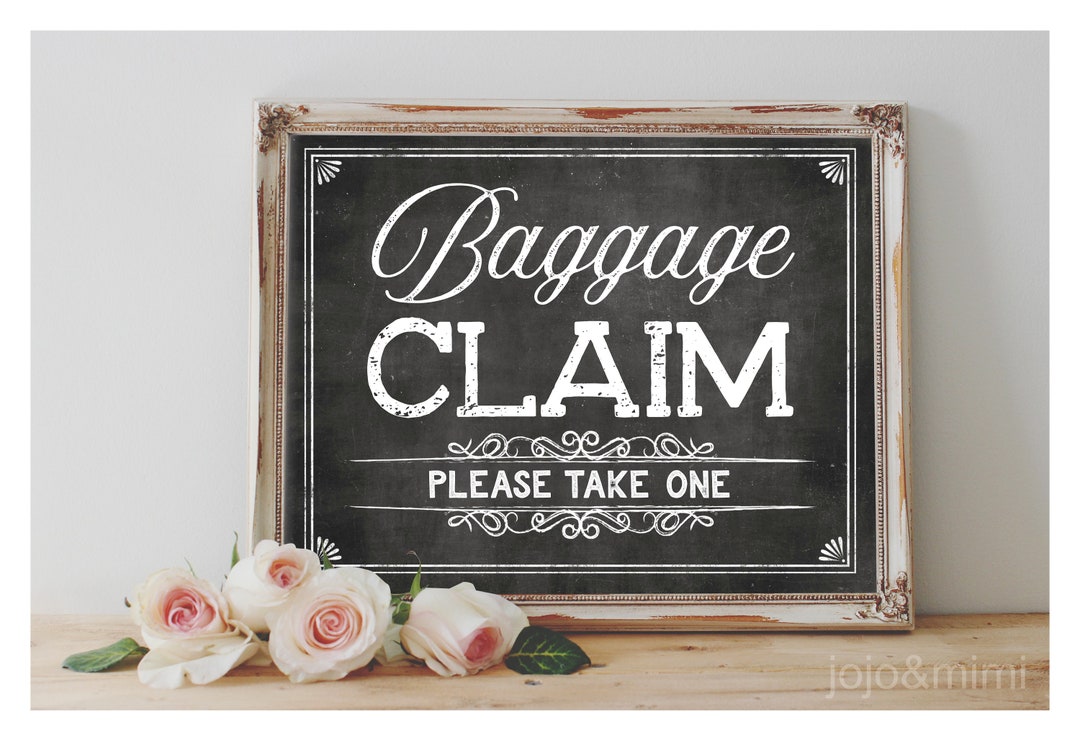 Instant 'BAGGAGE CLAIM Please Take One' Travel Theme Baby or Bridal ...