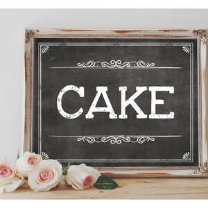 Instant 'CAKE' Printable Sign Chalkboard Printable Party Decor Dessert ...