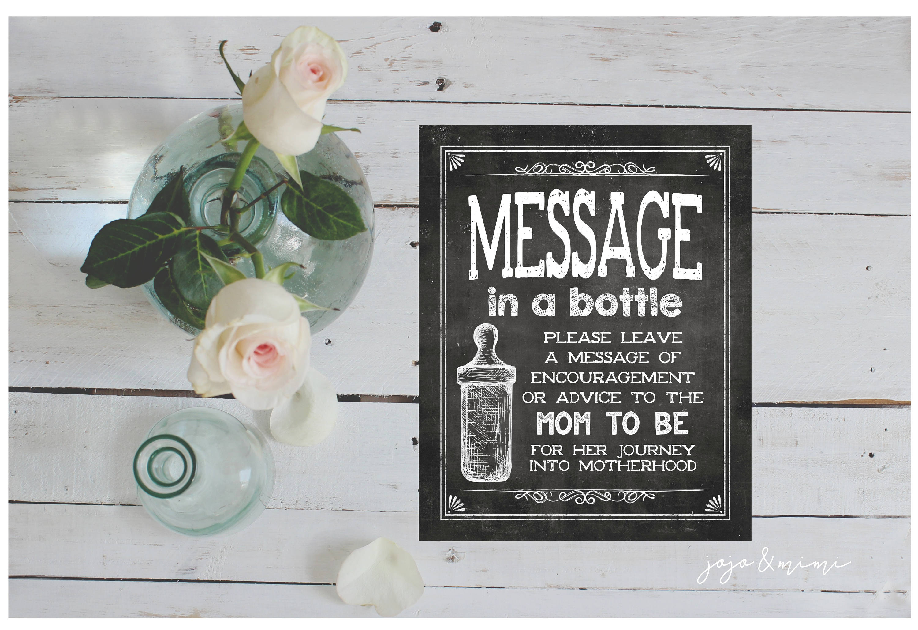 Instant 'MESSAGE in a BOTTLE' Printable Event Sign | Etsy
