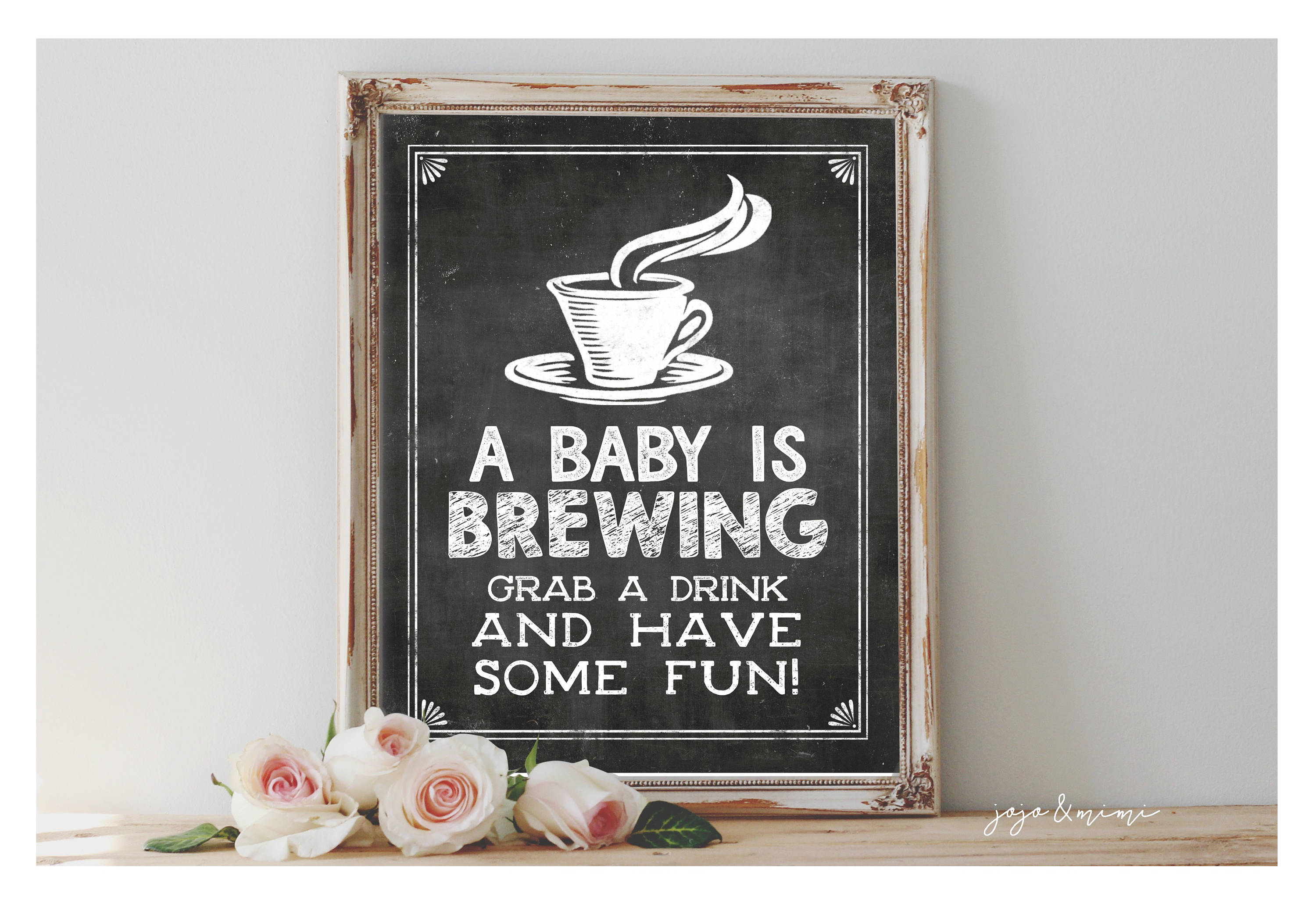 Instant 'A Baby is BREWING Grab a Drink and Have Some Fun!' Printable ...