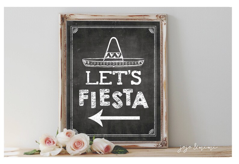 INSTANT 'let's FIESTA' Printable Direction Sign Left and Right ...