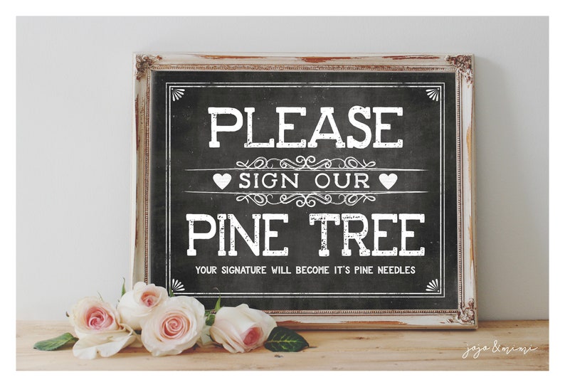 Instant 'please Sign Our Pine Tree' Printable Event | Etsy