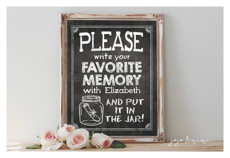 Personalized 'please Write Your Favorite Memory With NAME and Put It in ...