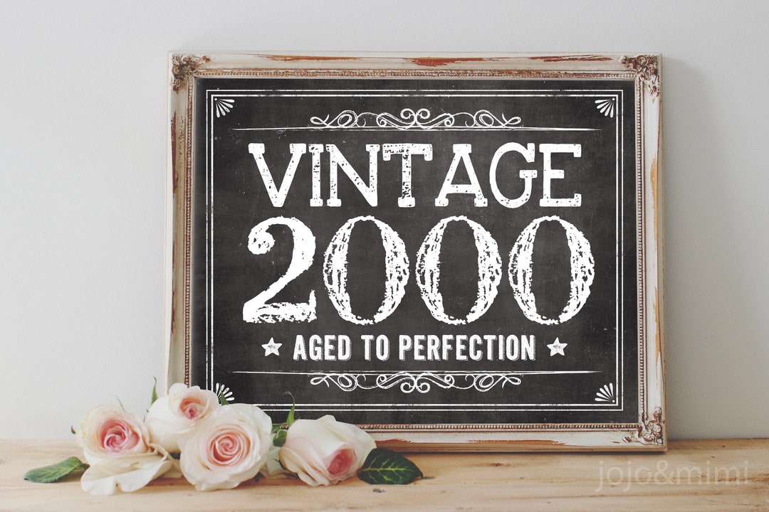 Instant 'VINTAGE 2000' Aged to Perfection Printable 21st Birthday Party ...