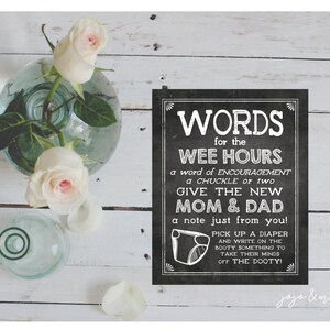 Instant 'words for the Wee Hours' Printable 8x10, 11x14 Sign Baby ...