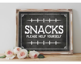 Snacks Please Help Yourself - Etsy