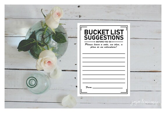 Instant 'Bucket List Suggestions' Printable Bucket | Etsy
