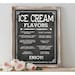 Custom 'ICE CREAM FLAVORS' Printable Sign Chalkboard Printable Dessert ...