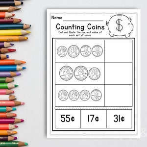 Money Intro to U.S Coins Printable Learning Resource Coin Worksheets ...