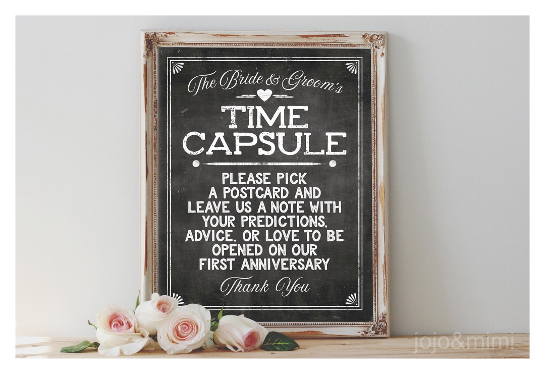 Instant TIME CAPSULE Printable Bride and Groom First Anniversary ...
