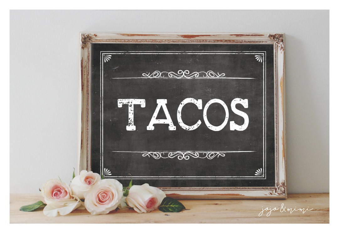 Instant 'TACOS' Printable Sign Chalkboard Printable Party Mexican ...