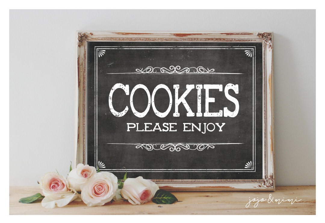 Instant 'COOKIES Please Enjoy' Printable Sign Chalkboard Printable ...