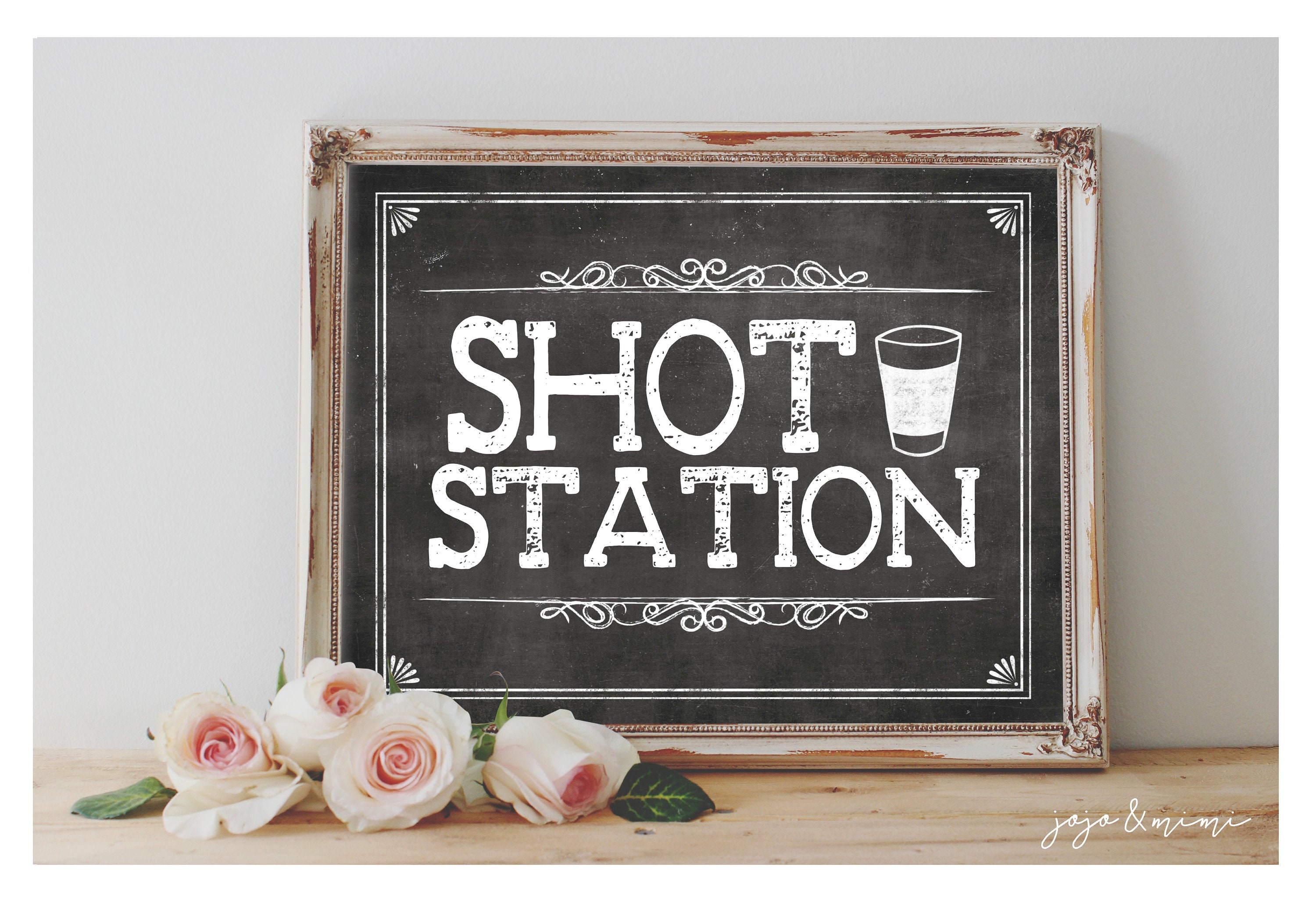 Instant 'SHOT STATION' Printable 5X7 8x10 11x14 Sign Wedding Bar Party ...