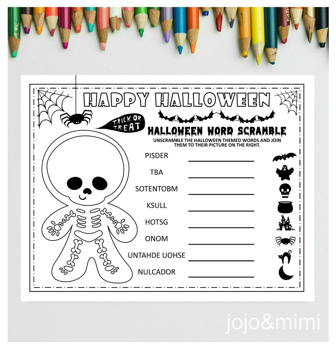 HALLOWEEN Printable Placemat Activity Halloween Coloring Page Instant ...