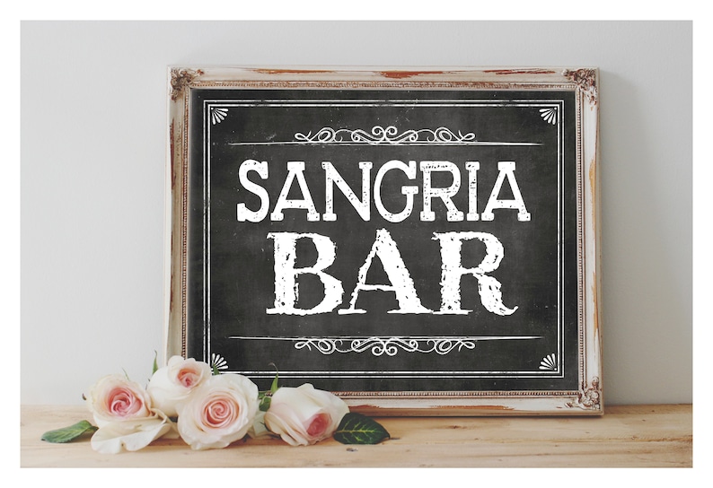 Instant 'SANGRIA BAR' Printable Sign Chalkboard Printable Party Liquor ...