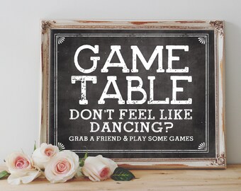 Game Table Sign Wedding - Etsy