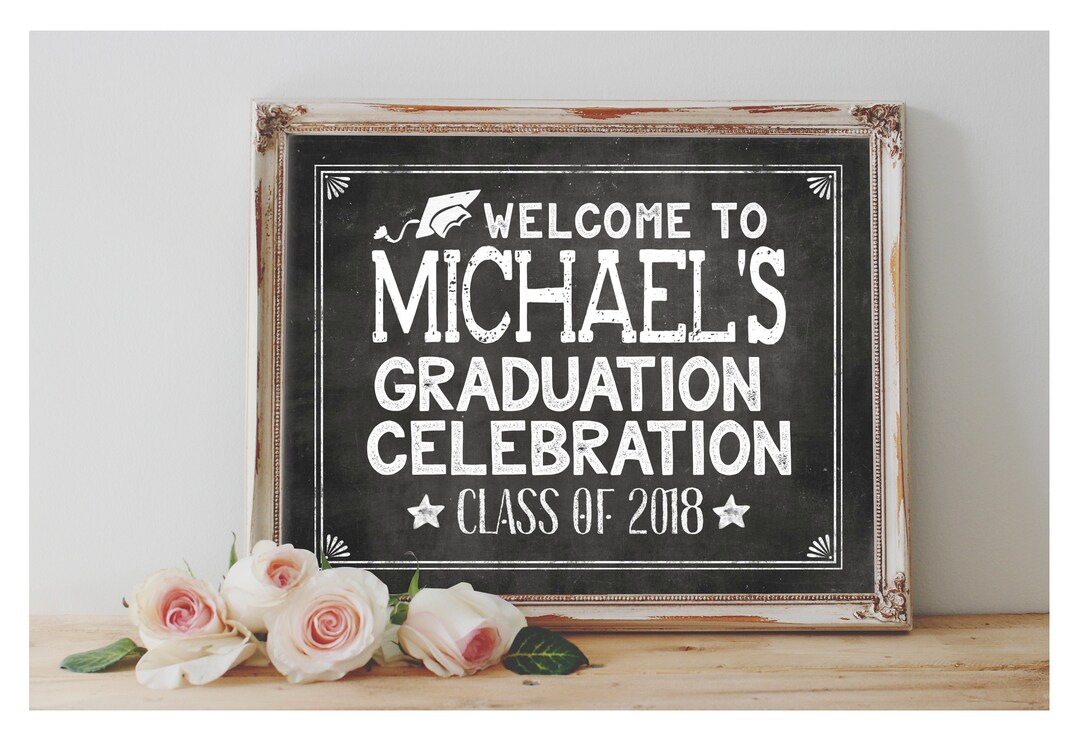 Personalized Welcome Graduation Sign Printable 8x10, 11X14 Grad Party ...