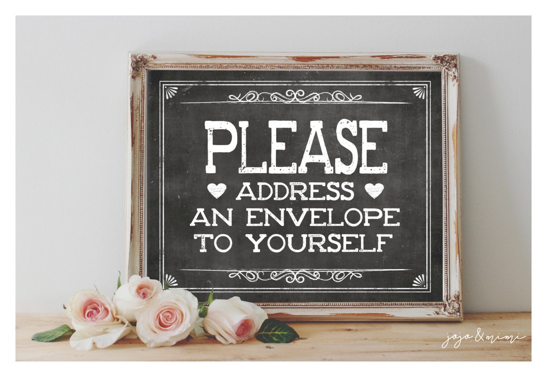 Instant 'please Address an Envelope to Yourself' Printable Event Sign ...