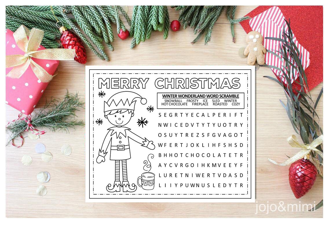 Instant Merry Christmas Elf Printable Placemat Activity Christmas ...