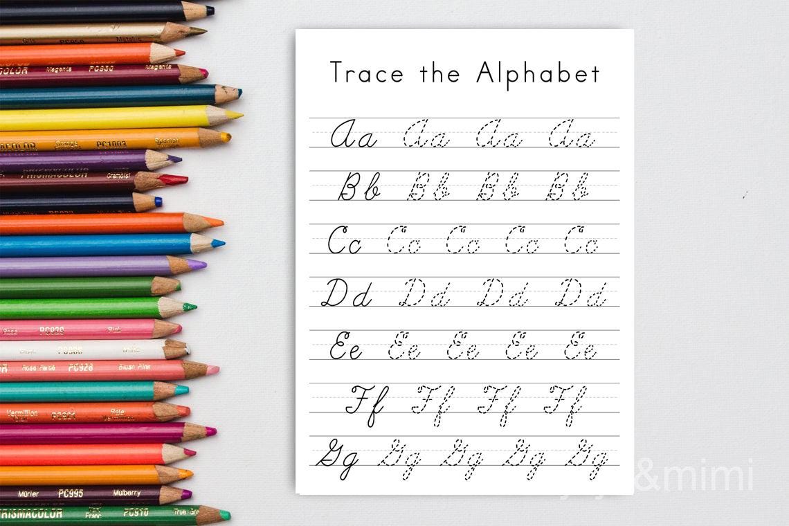 Cursive Writing Practice Worksheet Alphabet A - Z Printable Script ...