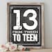 Instant '13 From Tween TO TEEN' Printable 13th Birthday Party Sign ...