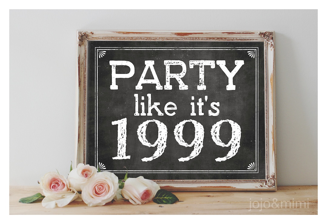 Instant 'party Like It's 1999' Printable Birthday Party Sign Party ...