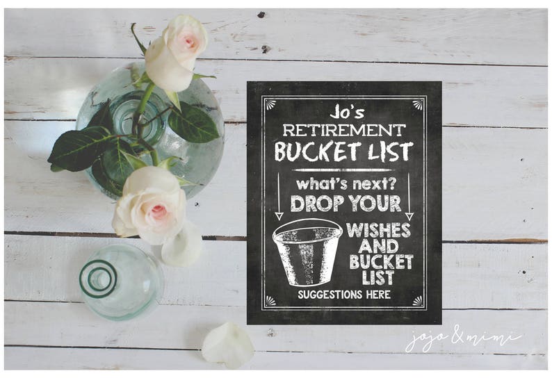 Personalized Retirement Bucket List Printable Retirement Party - Etsy