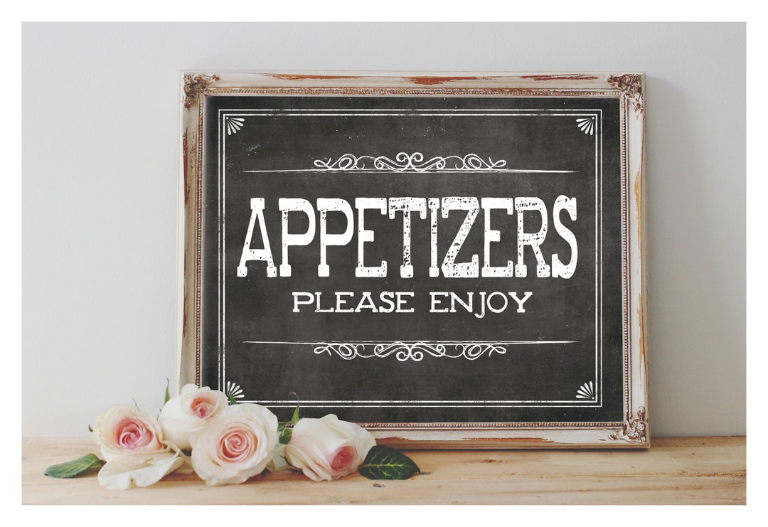 Instant 'APPETIZERS Please Enjoy' Printable Sign Chalkboard Printable ...