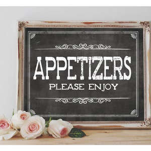 Instant 'APPETIZERS Please Enjoy' Printable Sign Chalkboard Printable ...