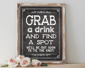Grab a Drink Sign - Etsy