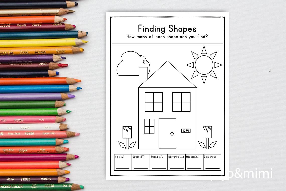 Basic Shapes Printable Shape Worksheets 2D Shapes Practice - Etsy