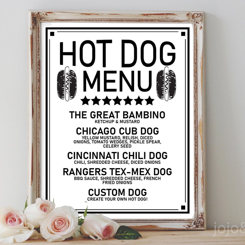 Hot Dog Bar Printables - Etsy