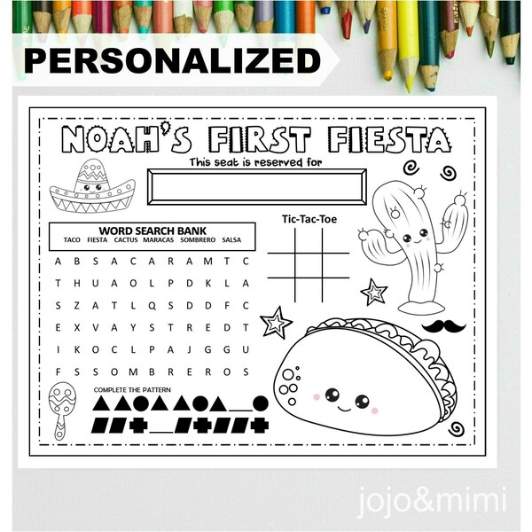 Fiesta Coloring Sheet - Etsy