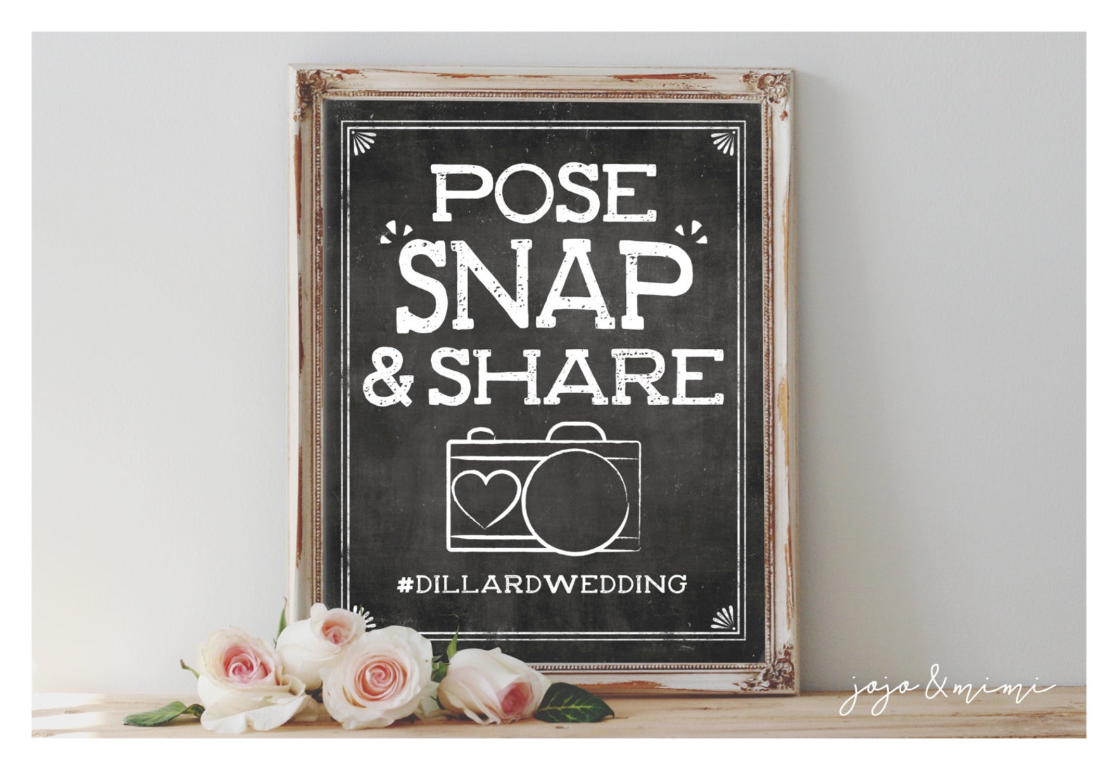 Personalized 'pose Snap and Share' Printable Hashtag 8x10 or 11x14 Sign ...