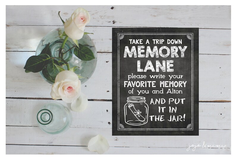 Personalized MEMORY LANE Printable Digital Chalkboard Leave | Etsy