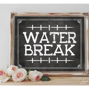 Instant 'WATER BREAK' Printable Football Drink Water Table Chalkboard ...