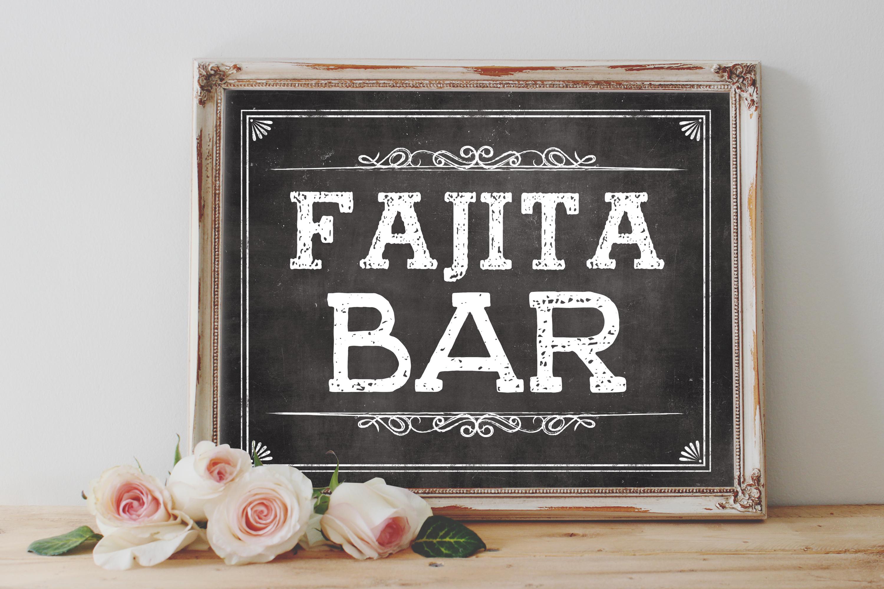 Instant 'FAJITA BAR Please Enjoy' Printable Sign Chalkboard Printable ...