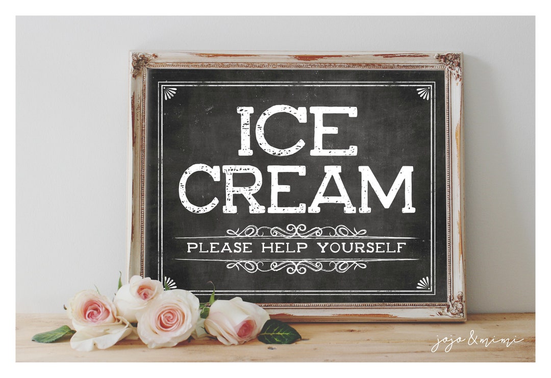 INSTANT 'ICE CREAM Please Help Yourself' Printable 8x10, 11X14 Sign ...