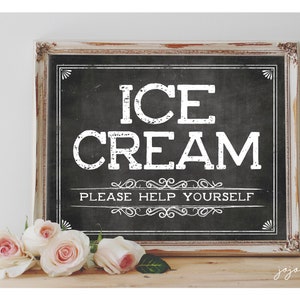 INSTANT 'ICE CREAM Please Help Yourself' Printable 8x10, 11X14 Sign ...