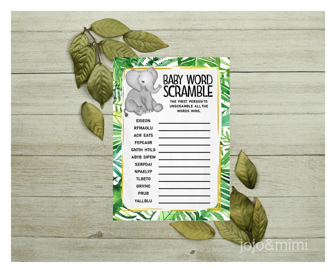 Instant BABY WORD SCRAMBLE Printable Baby Shower Game Word Scramble ...